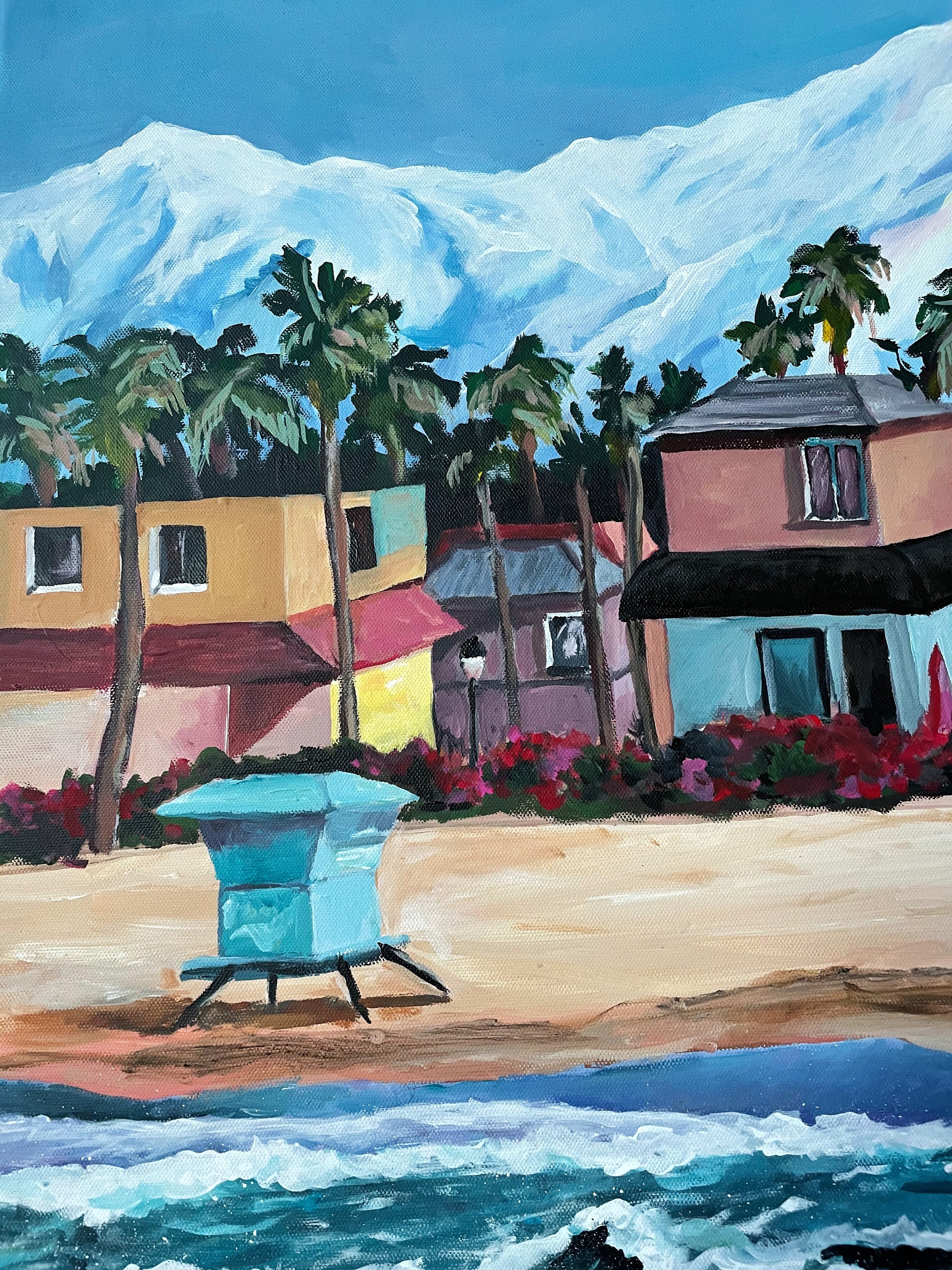 California Beach Painting - Digital Download, Surf, West Coast Beach ...