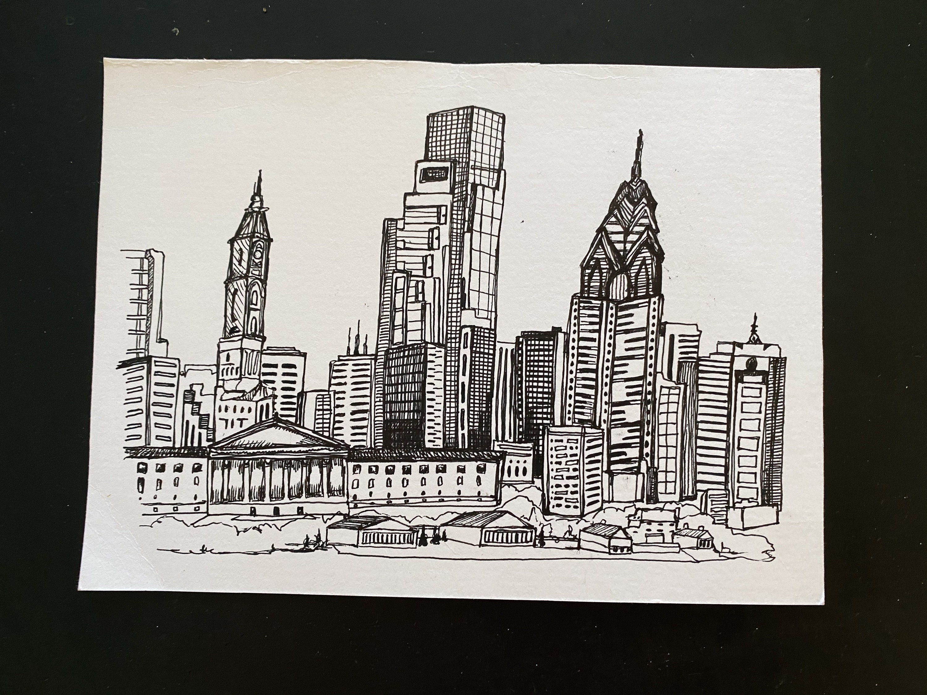 Philadelphia, Pennsylvania Skyline Drawing - Etsy