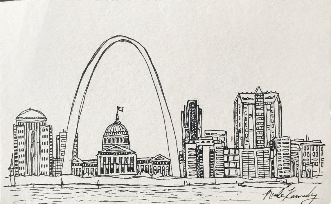 St. Louis, Missouri Skyline Drawing - Etsy