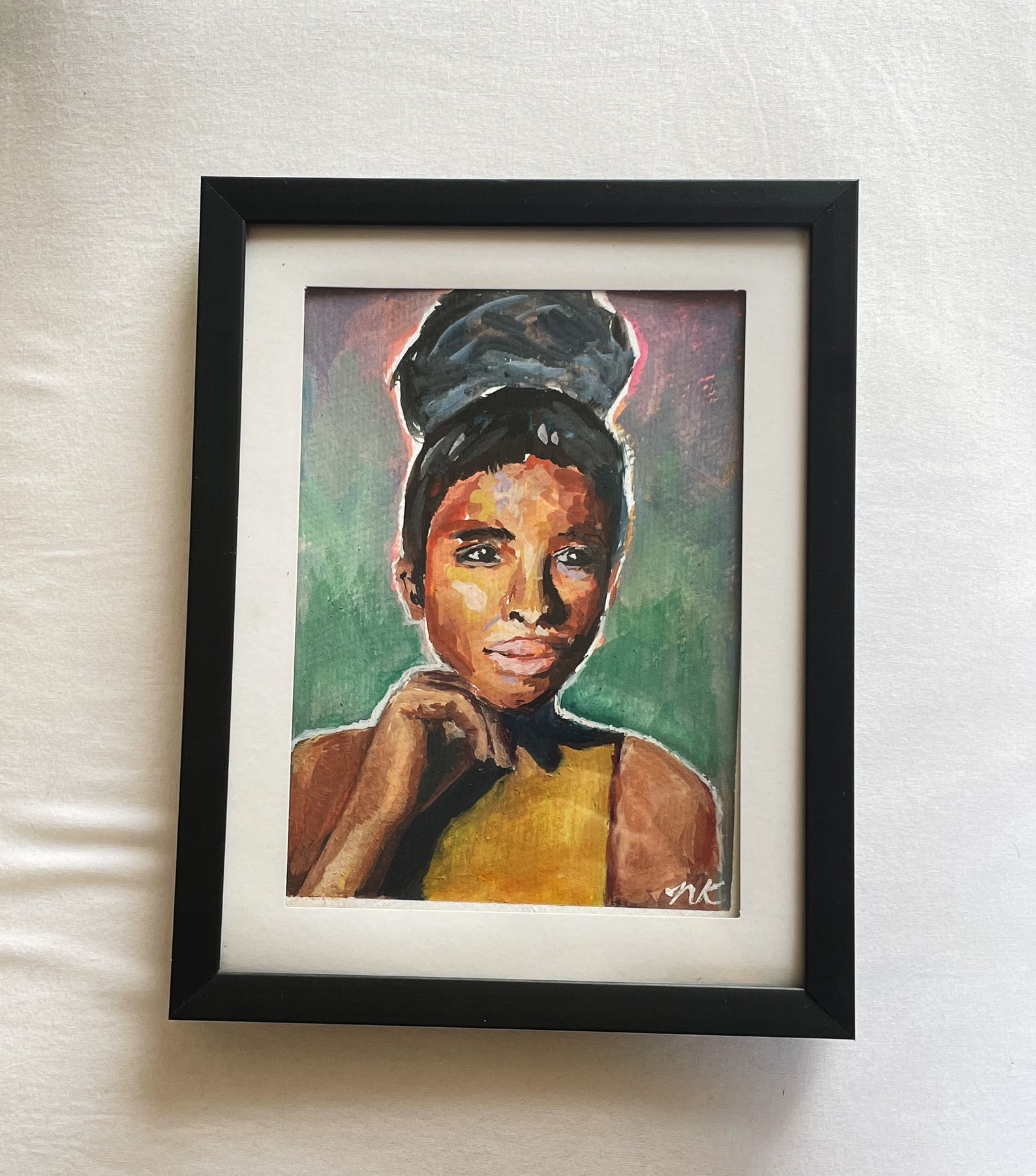 Amanda Gorman Print Amanda Gorman Poet Portrait 6x8 Inch Gouache Print ...