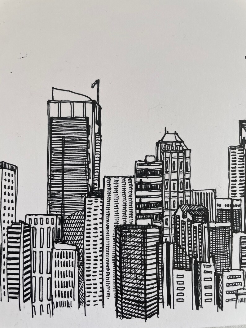 Seattle, Washington Drawing Print; Seattle Art; Seattle Print; 5x8 Inch ...