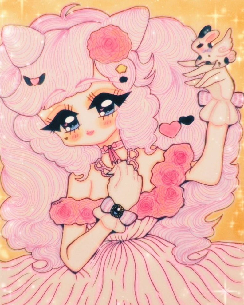 90s Anime Frog Rainbow Aesthetic Art Print Sizes: 5x7, 8x10, 16x20 - Etsy