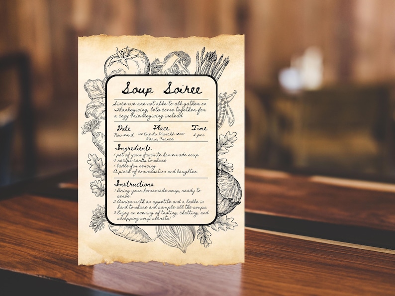 Editable Soup Soiree Invitation – Friendsgiving Gathering (digital ...
