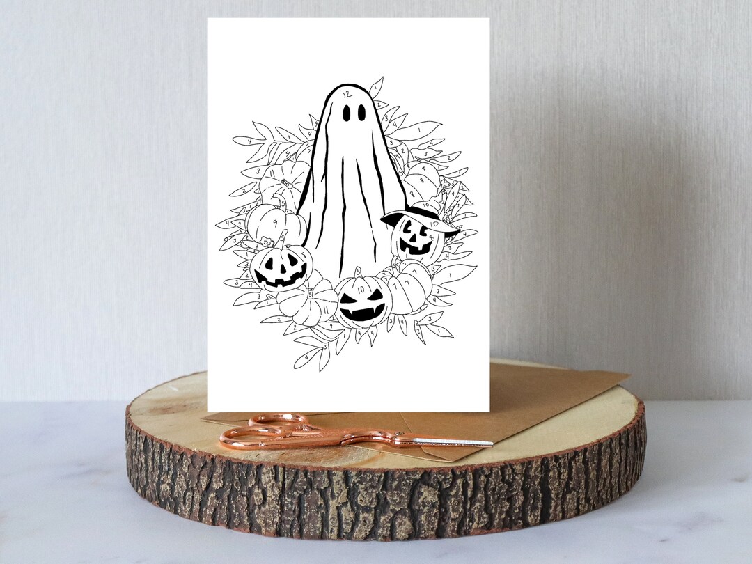 Downloadable Ghost Paint by Number - Etsy