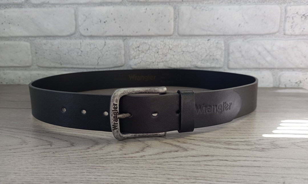 WRANGLER Classic Black Leather Men Belt 34-39, 87-100 Cm - Etsy
