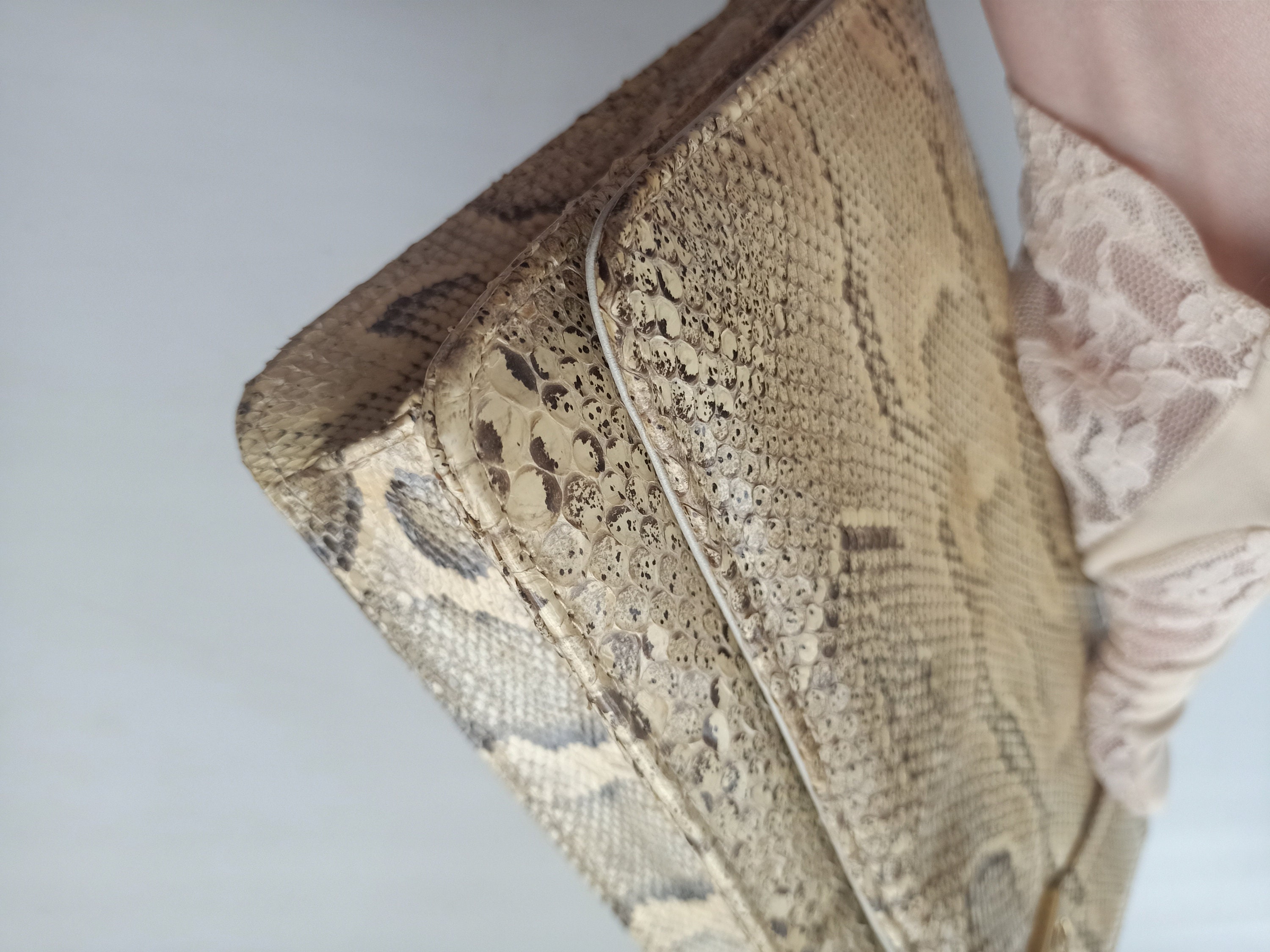 Vintage Beidge Brown Exotic Snake Skin Purse Shoulder Bag Gold - Etsy