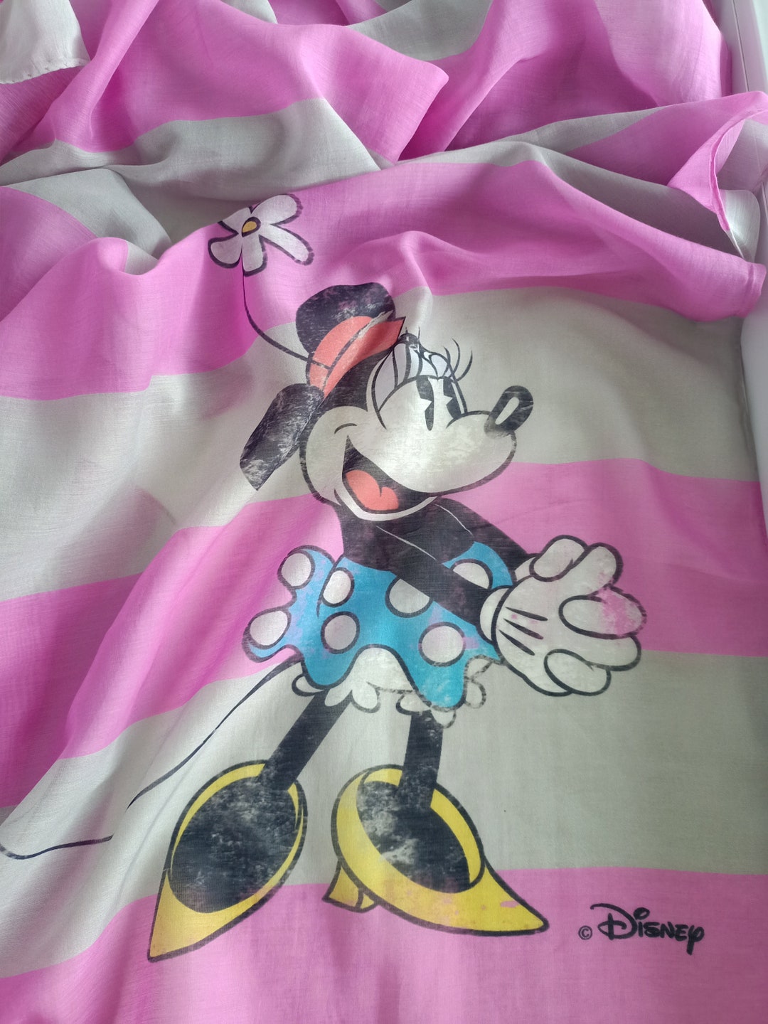 Plomo O Plata Disney Gray Pink Cotton Silk Striped Scarf Shawl - Etsy