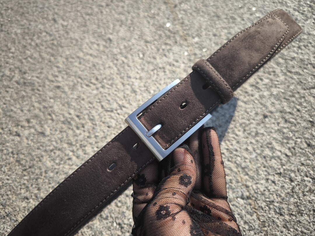 Bugatti Brown Leather Nubuck Minimal Classic Belt Unisex 80-90 Cm, 31 ...