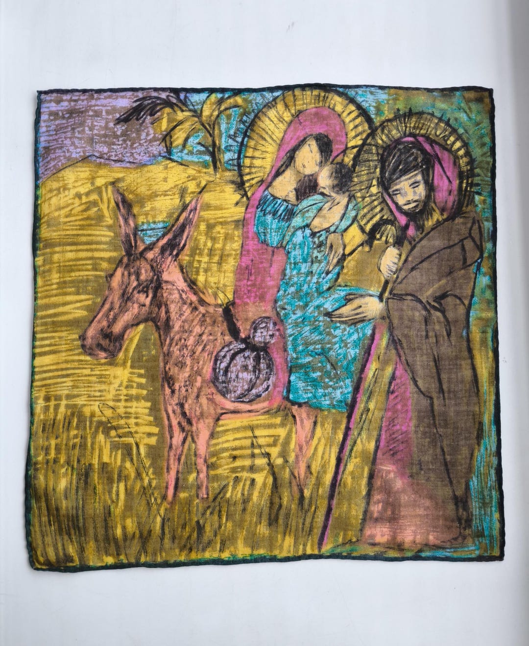 VINTAGE Jesus Christ Nativity Scene Religious Handkerchief Hanky - Etsy