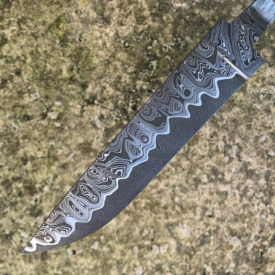 Laminated 17 cm Damascus Steel Blade with Nickel Custom | Etsy