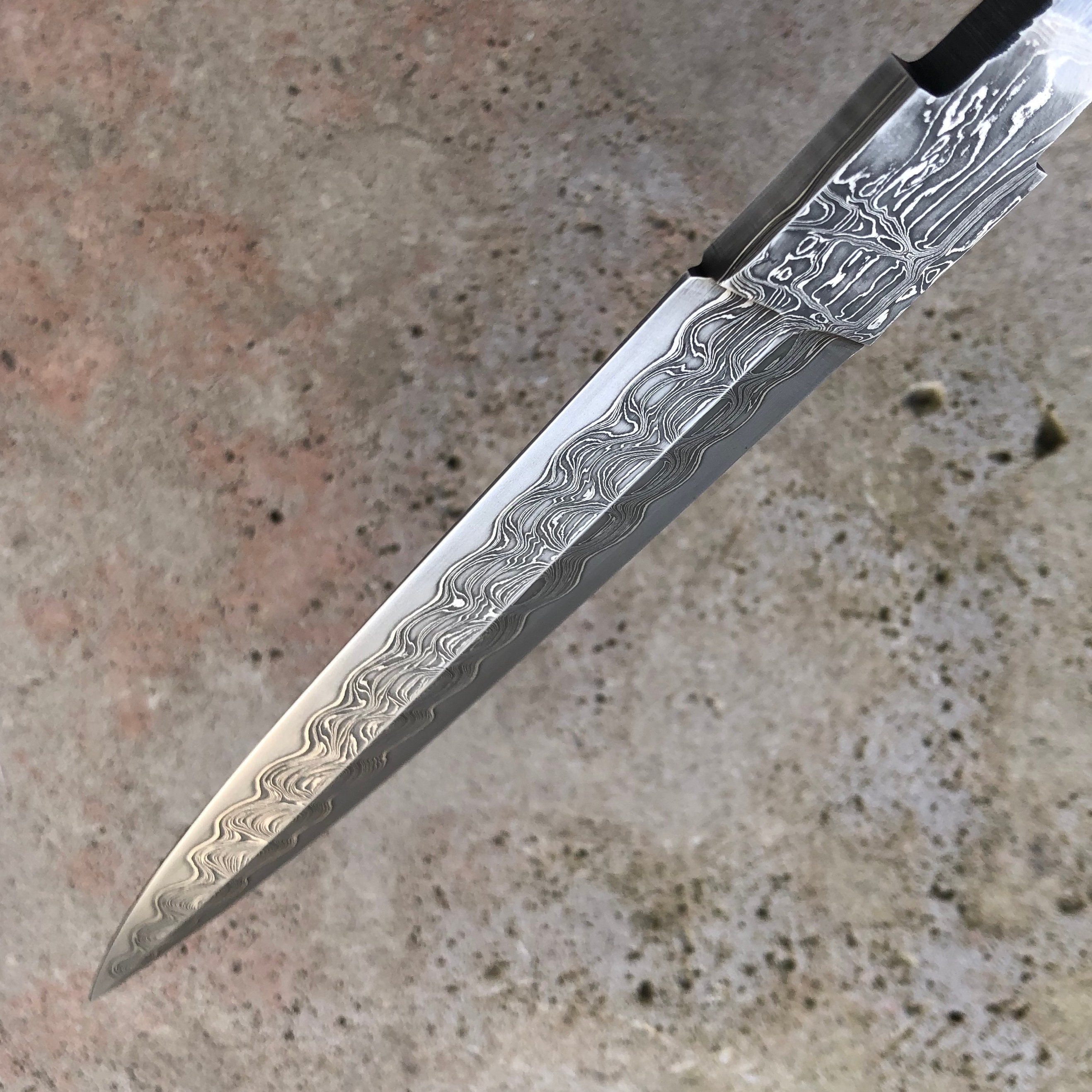 Laminated 18 cm Damascus Steel Dagger Blade with Nickel | Etsy