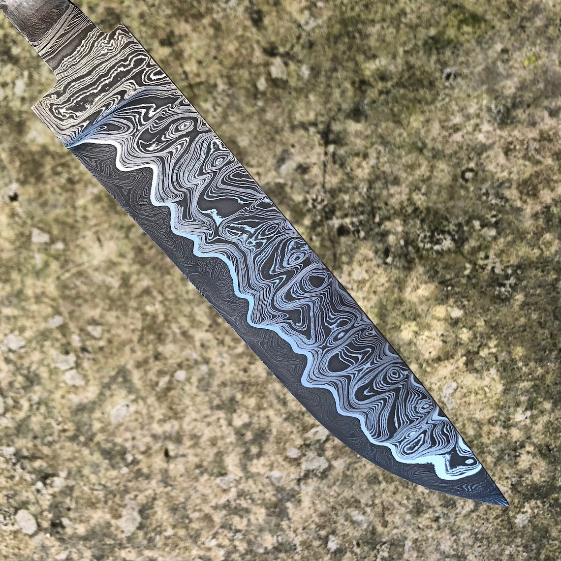 Laminated 17 cm Damascus Steel Blade with Nickel Custom | Etsy