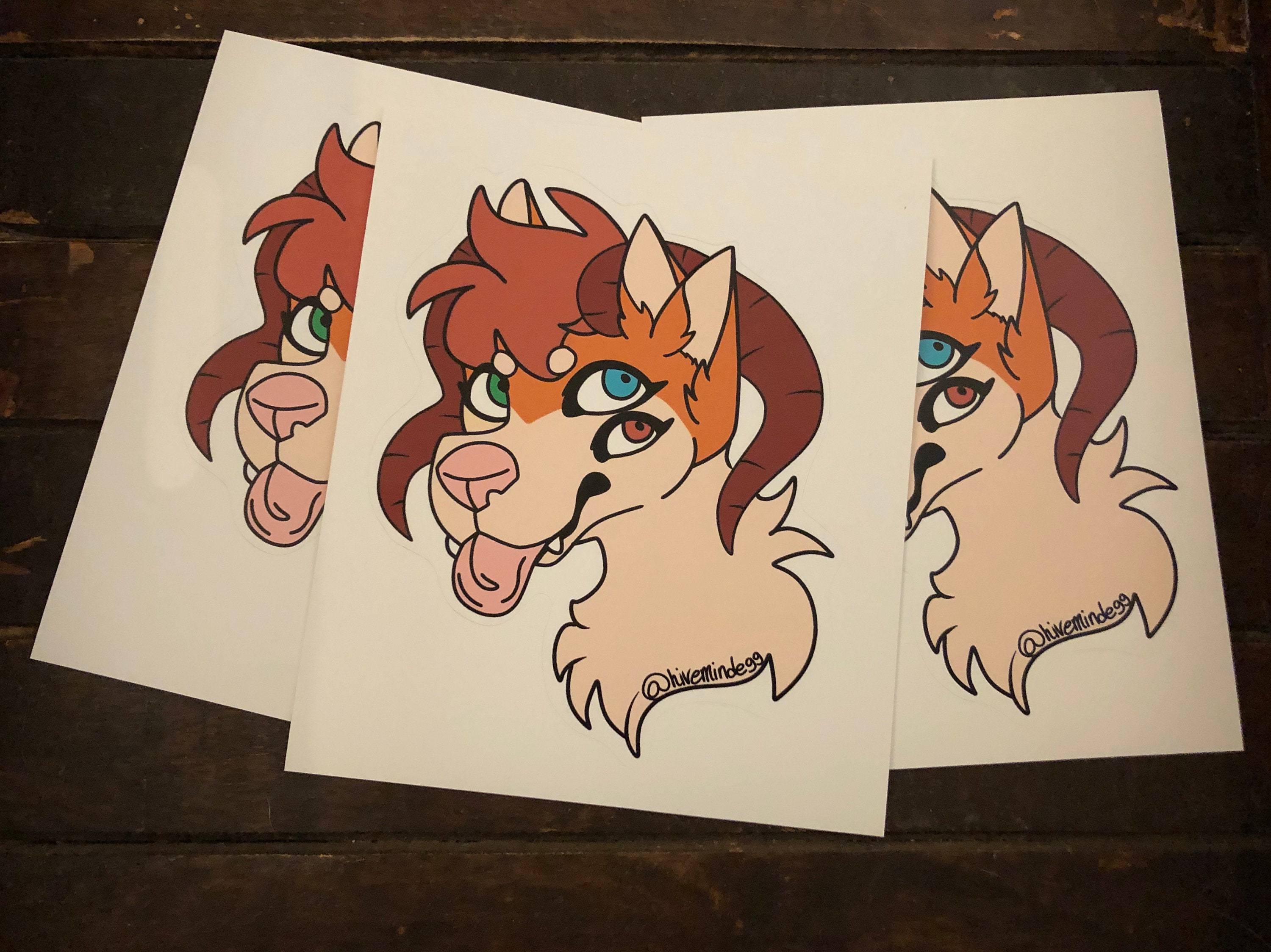 Custom fursona waterproof sticker Three per order | Etsy