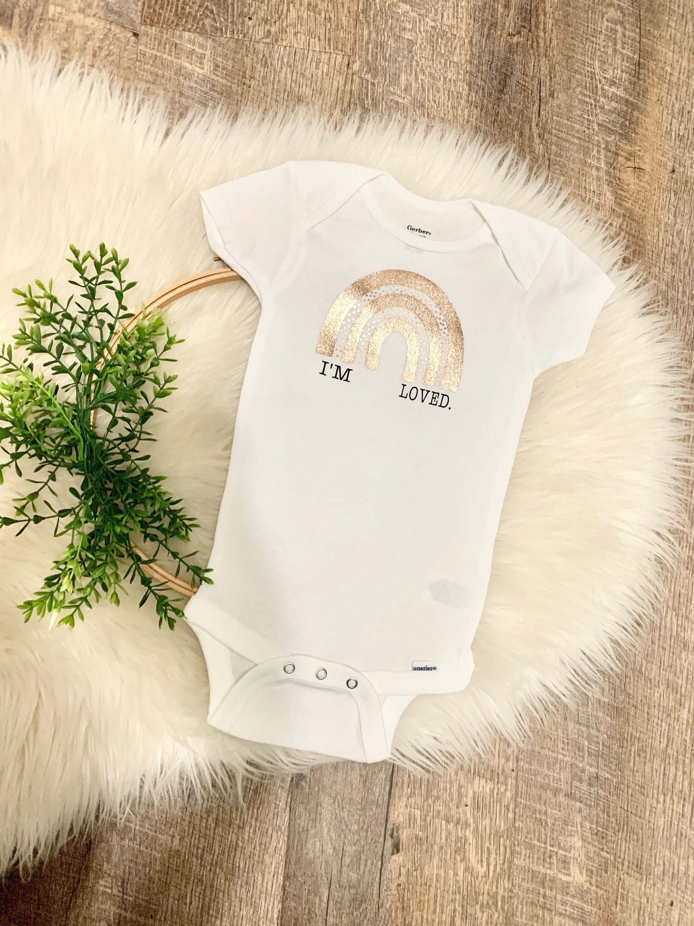 Rainbow Bodysuit Boho Rainbow Onesie Gold Rainbow Unisex Etsy