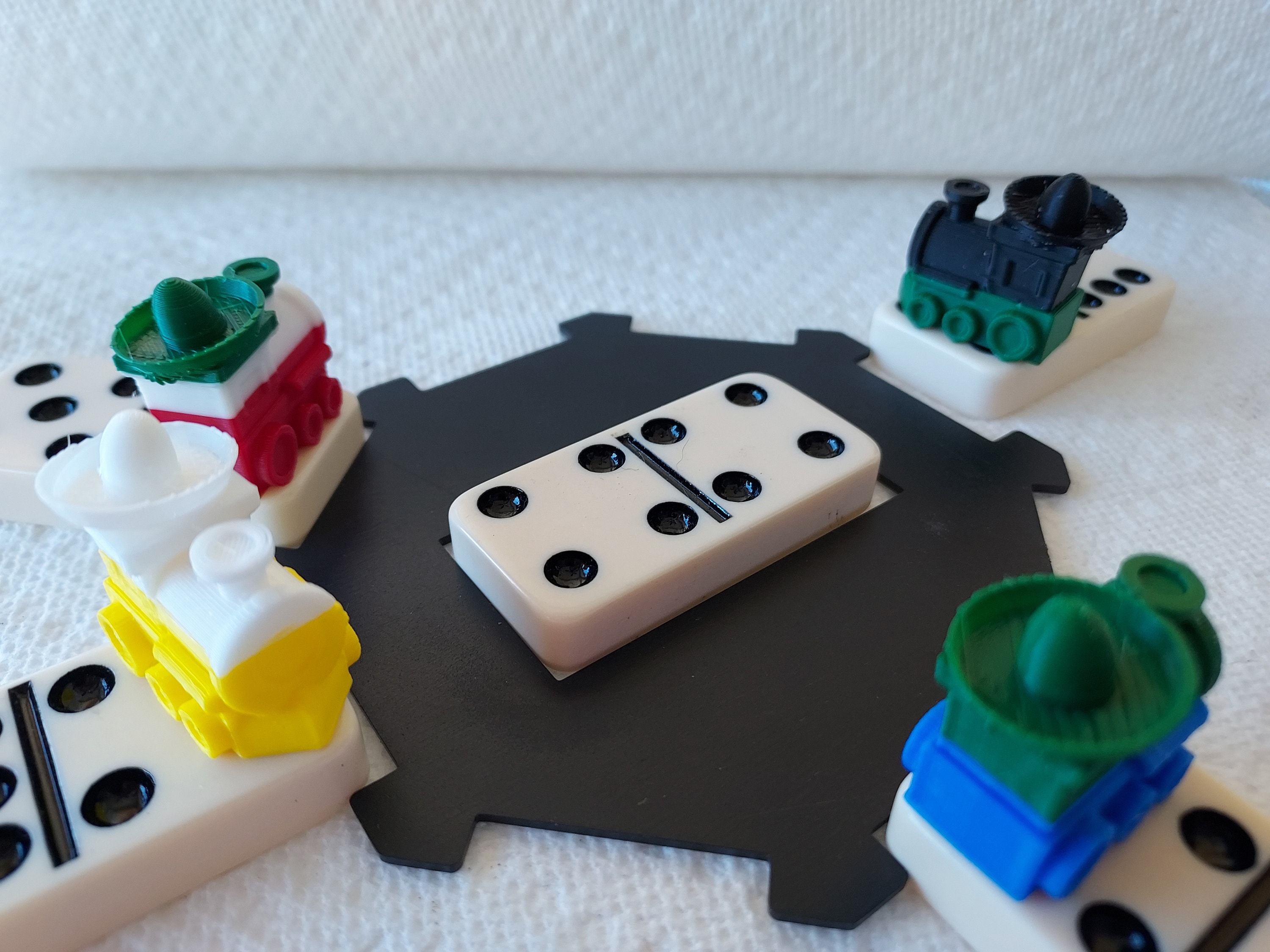4 Mexican Train Tokens, 3-color Trains in Mexican Flag Colors - Etsy