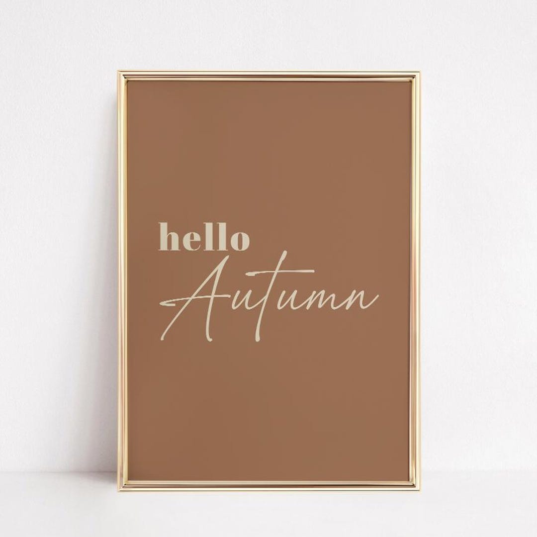 Hello Autumn Printable Art | Fall Sign | Modern Fall Decor | Fall Wall ...