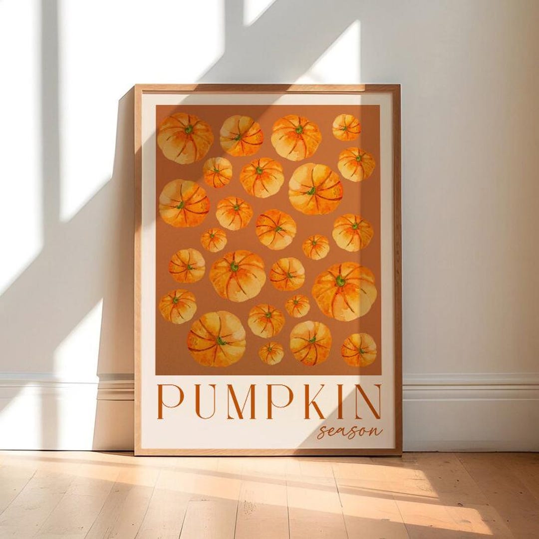 Autumn Printable Poster | Modern Autumn Wall Art | Pumpkin Poster ...