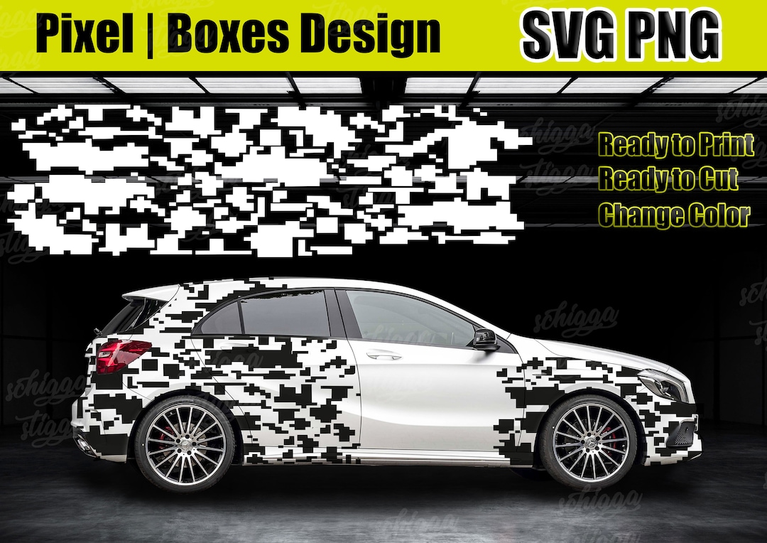 Racing Decal Car Pixel Boxes Honeycomb Sticker Designs Digital Download ...