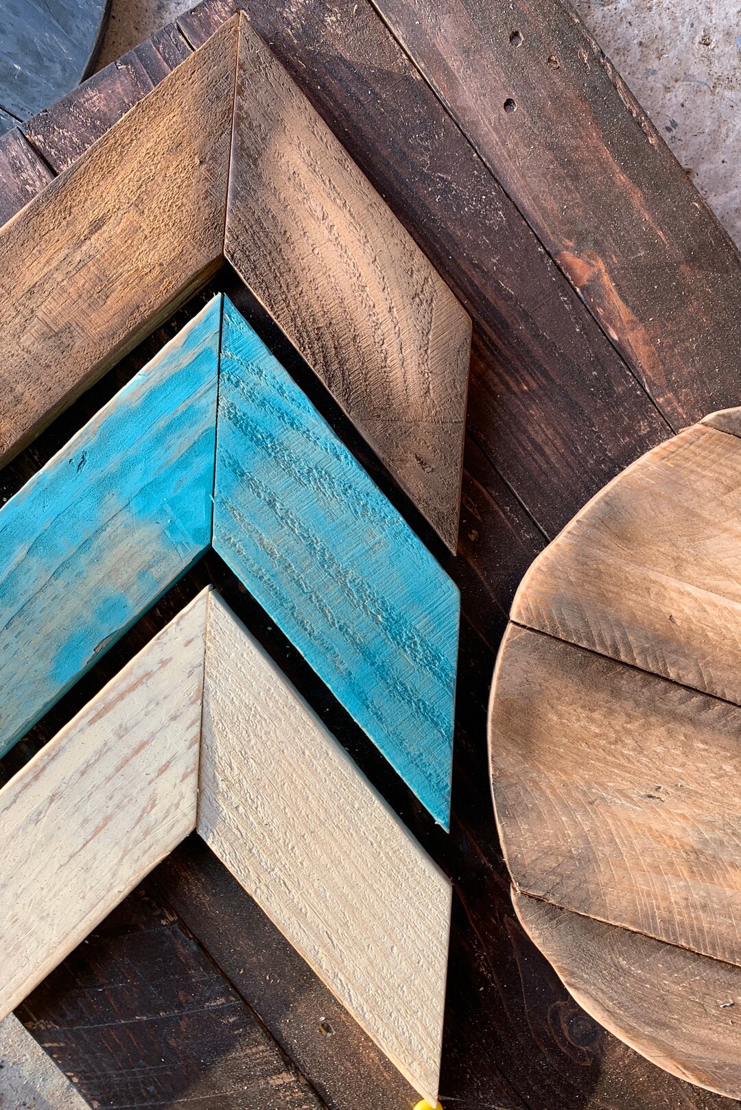 Set of 3 Rustic Chevron Arrow Wall Art - Etsy