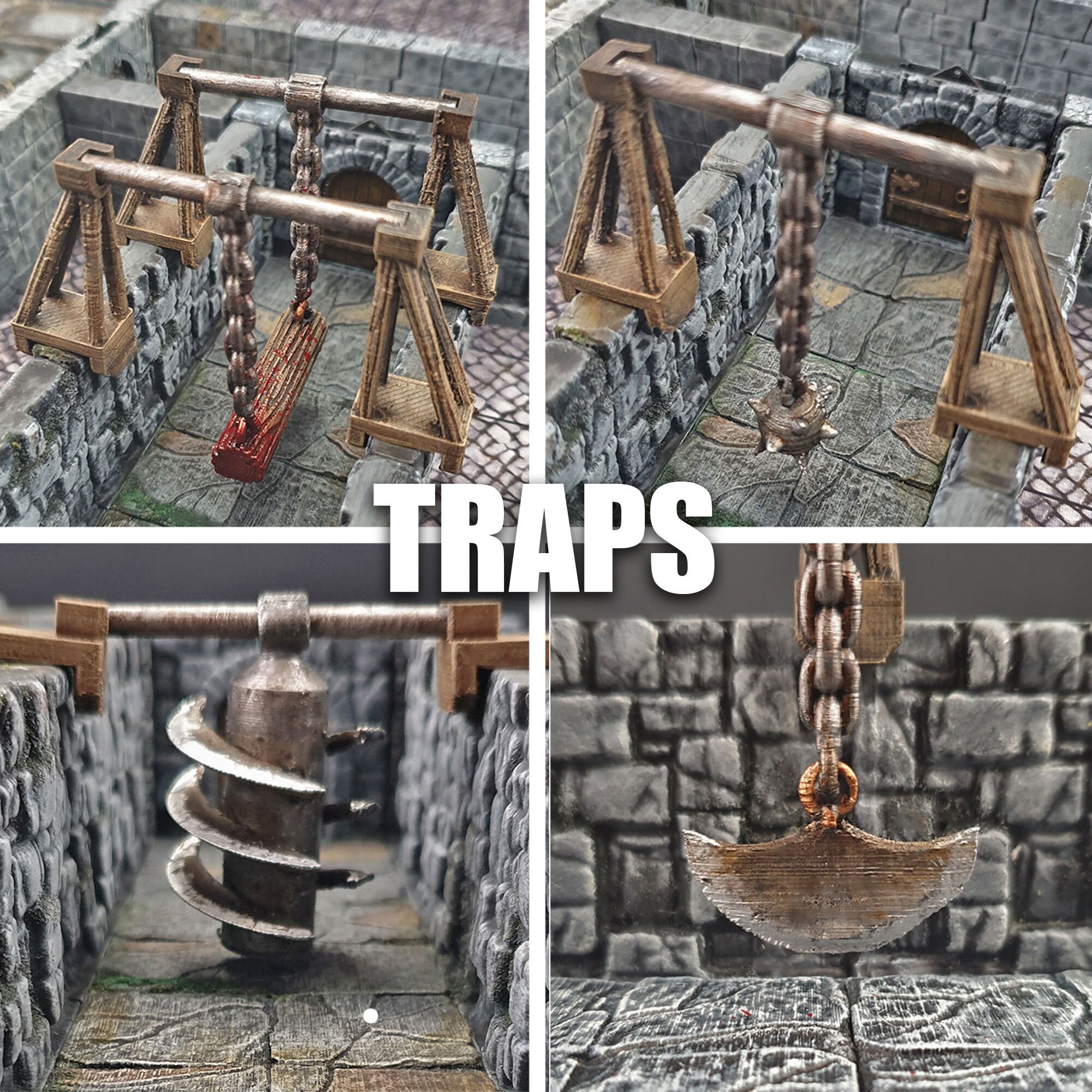 DnD Swing Trap Set Dungeon Tile 28mm RPG Tabletop Fantasy | Etsy