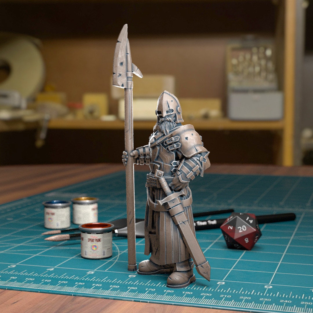 Halberd Guard Resin Miniature Fantasy Tabletop Games Dnd Dungeon and ...