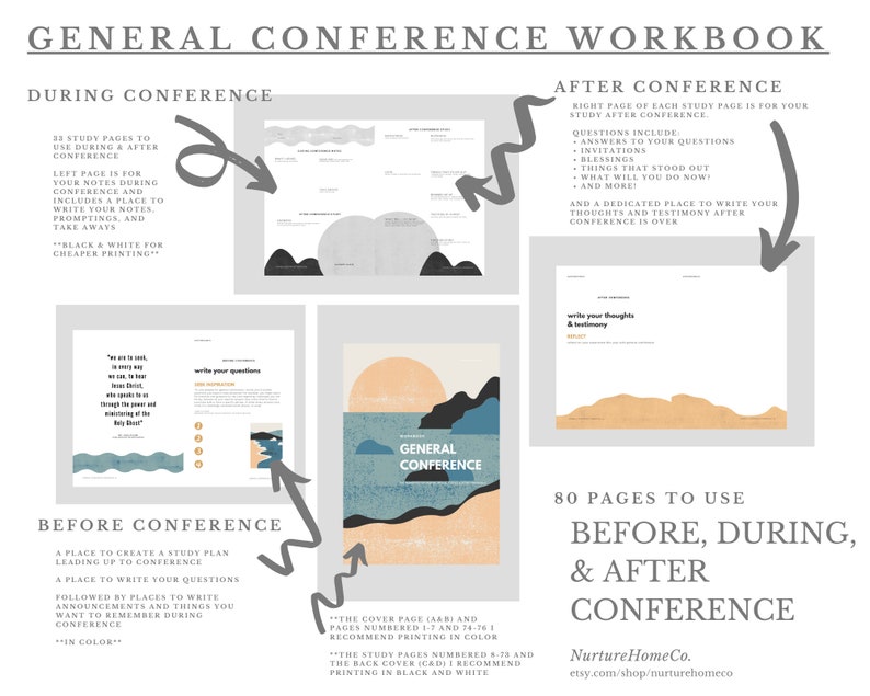 DOWNLOAD General Conference Workbook - Beach Design - Etsy