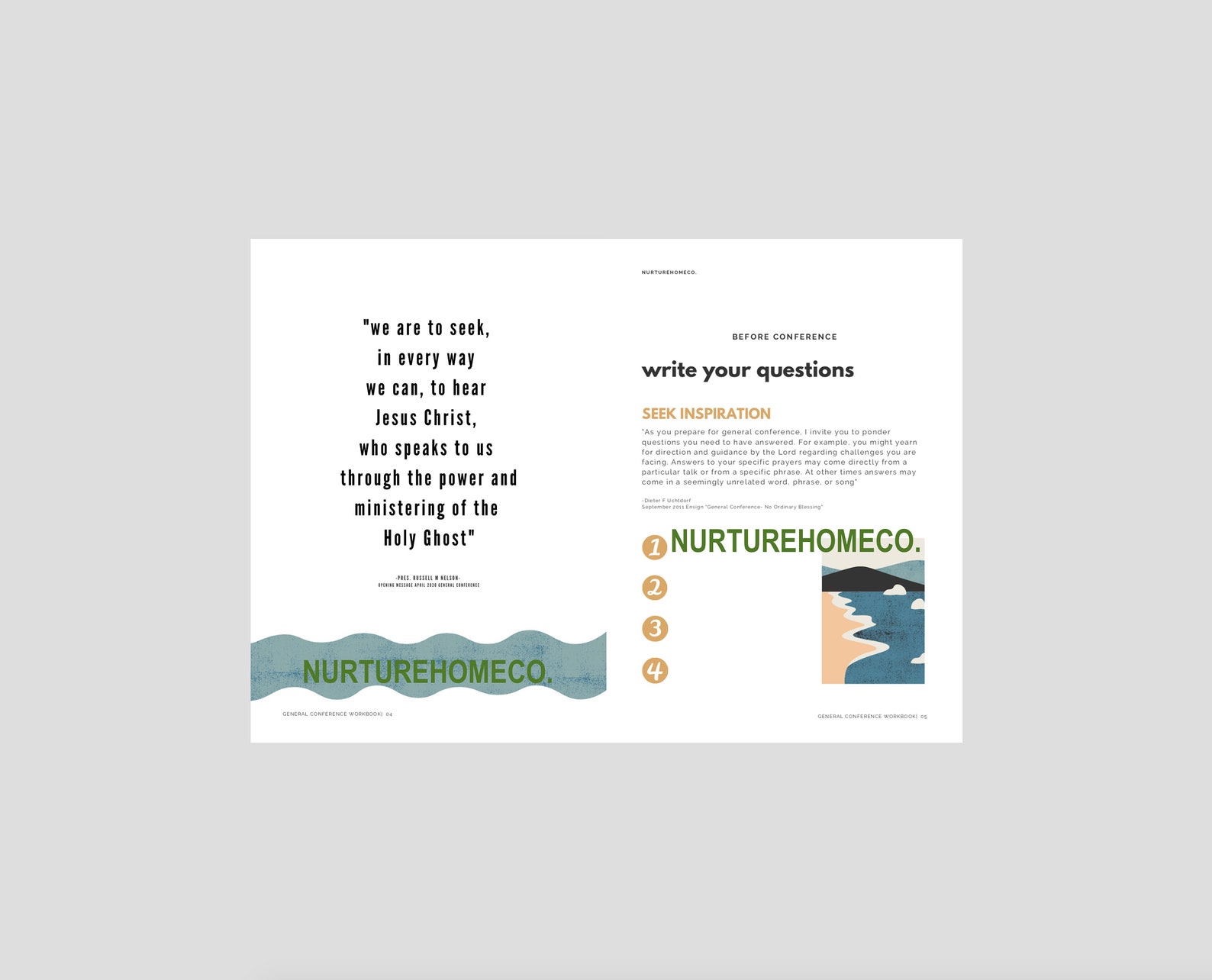 DOWNLOAD General Conference Workbook - Beach Design - Etsy