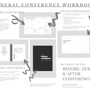 DOWNLOAD General Conference Workbook - Black & White Geometric - Etsy