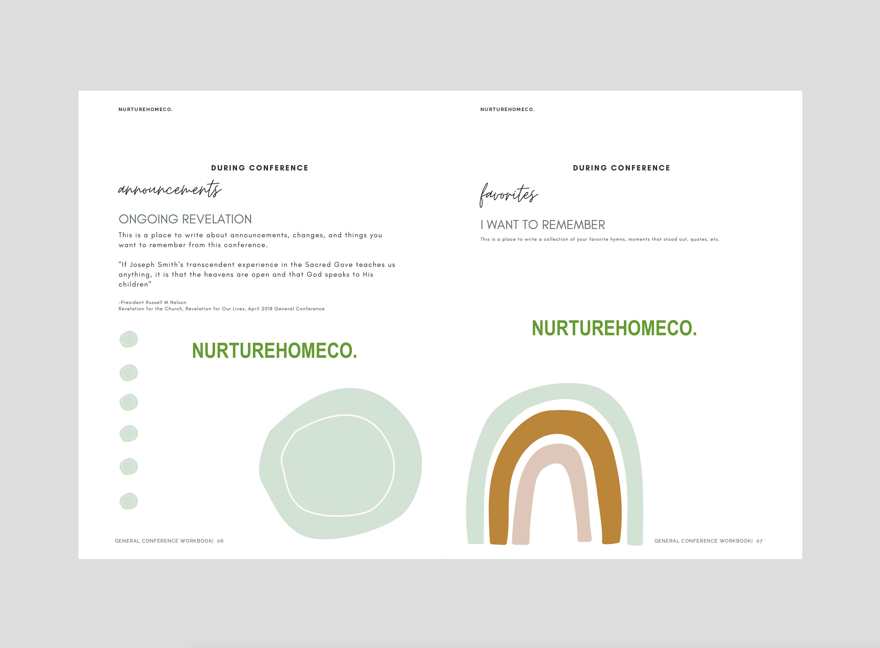 DOWNLOAD General Conference Workbook - Rainbow Design - Etsy