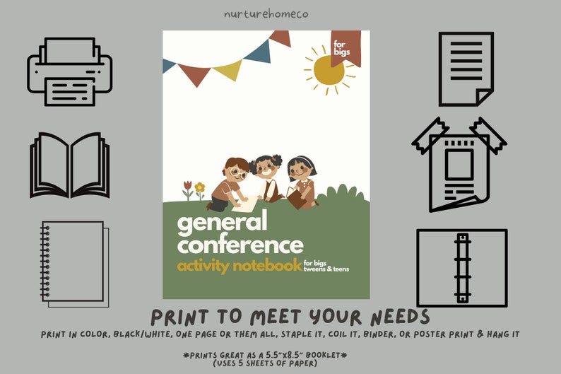 DIGITAL General Conference 20 Page Activity Notebook for Kids & Teens ...