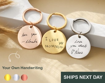 Handwritten Key Chain Your Handwriting Keychain-or Font - Etsy