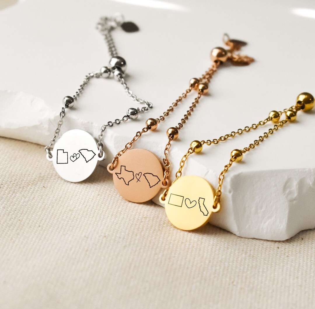 Personalized Long Distance Relationship Bracelet Gifts for Best Friends ...