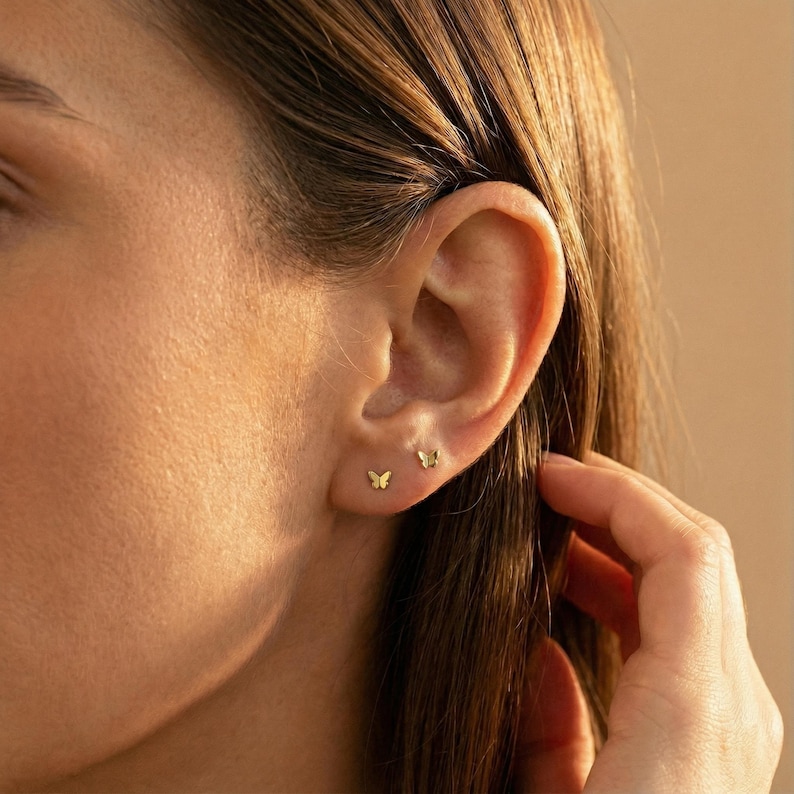 18G/16G Titanium Flatback Earrings • Helix Earring • Tragus Earring ...