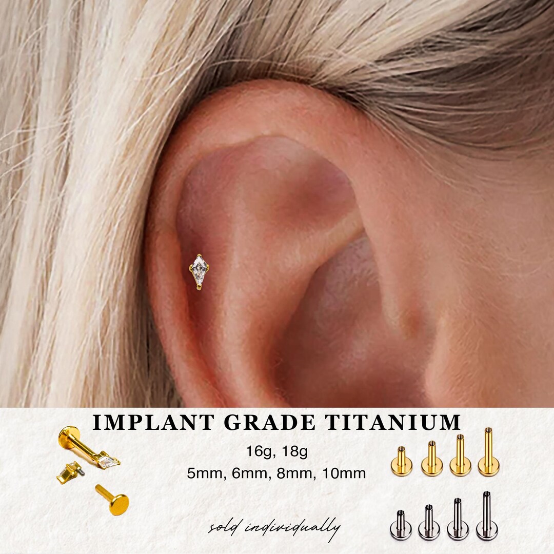Titanium Flatback Earring Studs · Helix Earring · Conch Earring ...