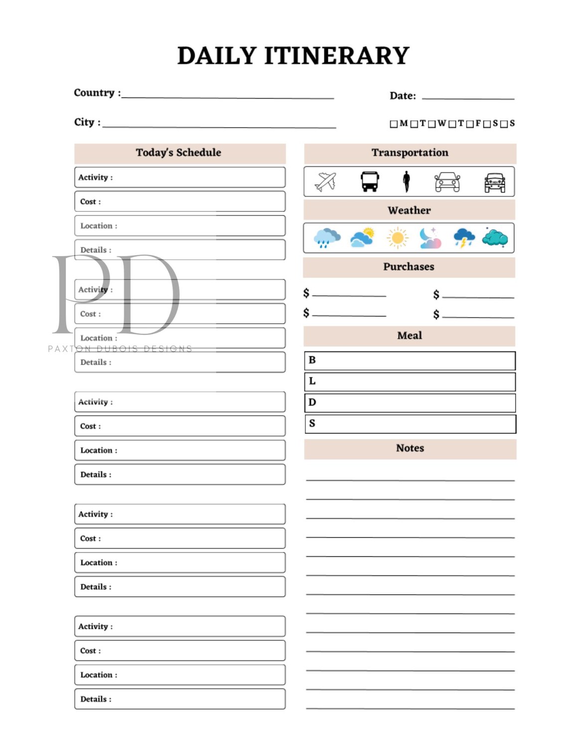 Editable Travel Planner Journal - Etsy
