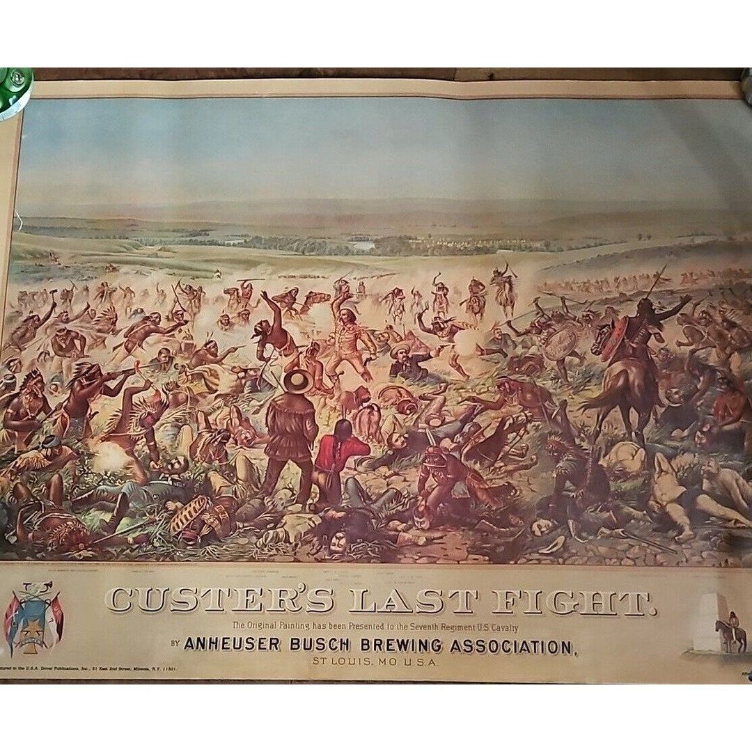 Custers Last Fight Stand Anheuser Busch Brewing Vintage USA Art Print ...