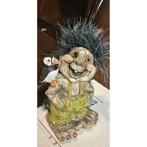 Vintage Nyform Troll Collectible Figurine With Puffin Handcrafted ...