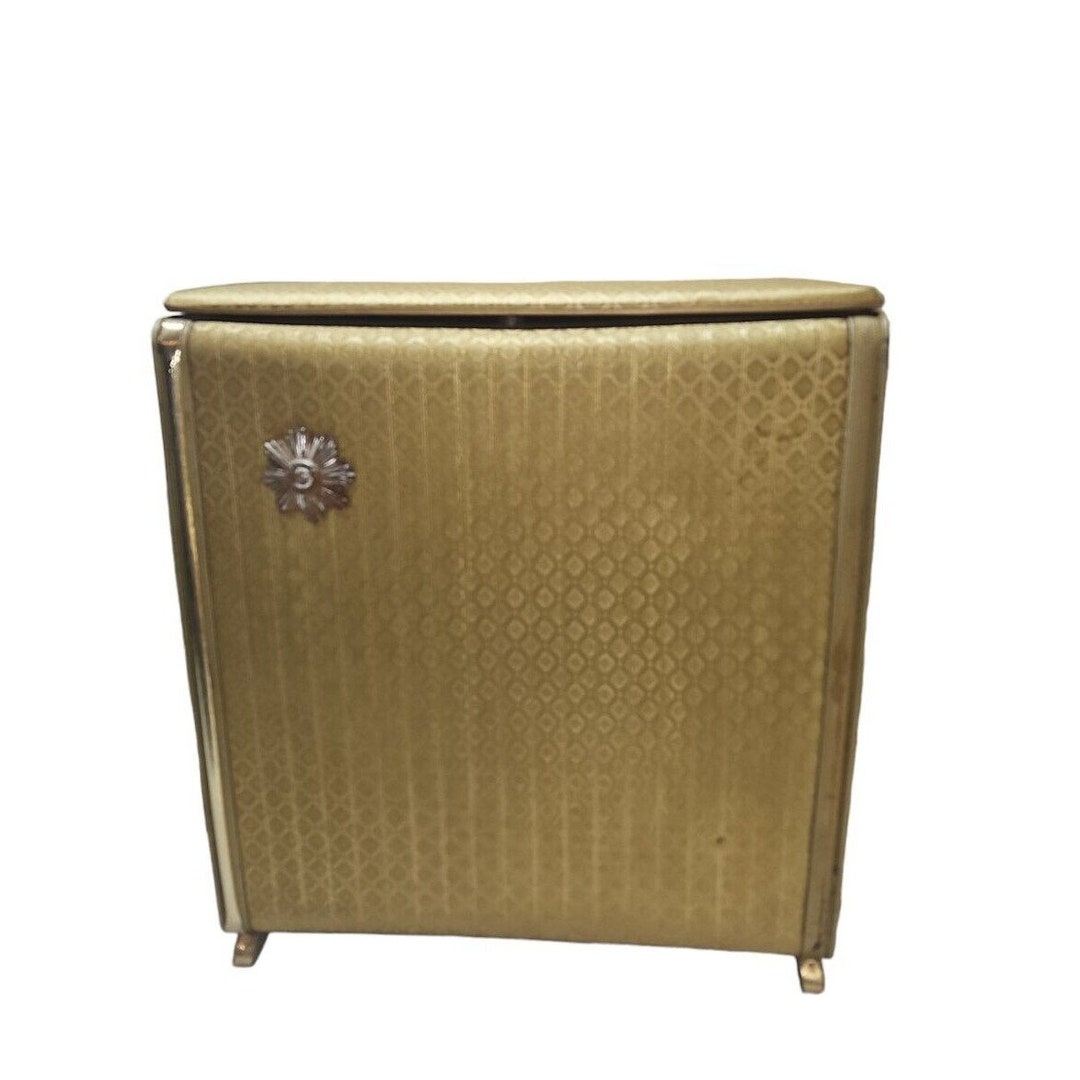 Retro Gold Laundry Hamper Starburst Mid Century Hollywood Regency ...
