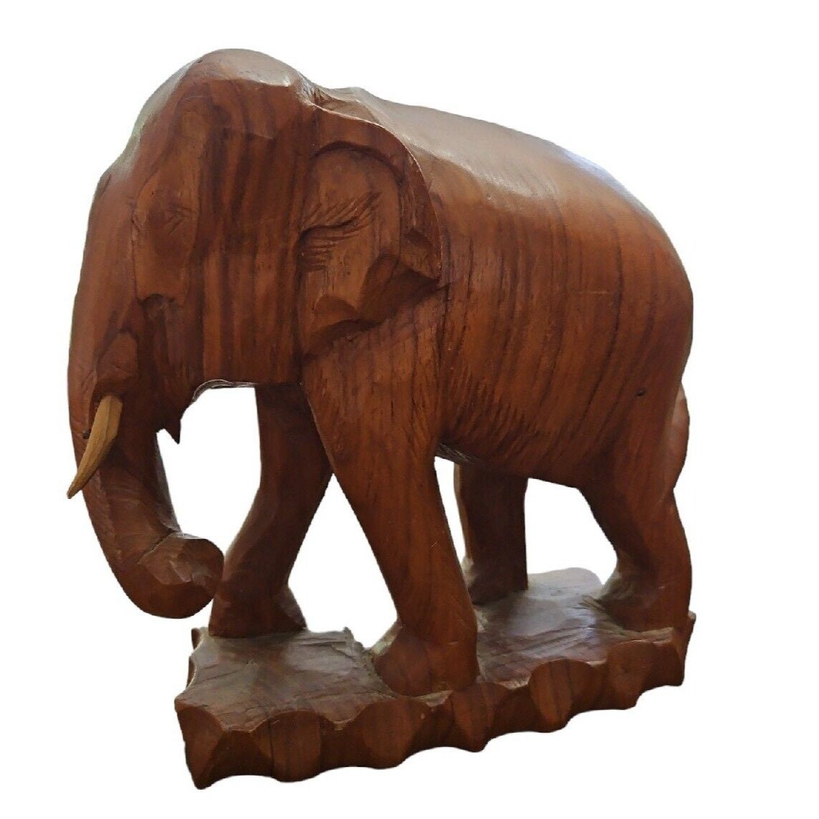 Vintage Elephant Statue Wooden Hand Carved Solid Teak Wood 9 Figure ...