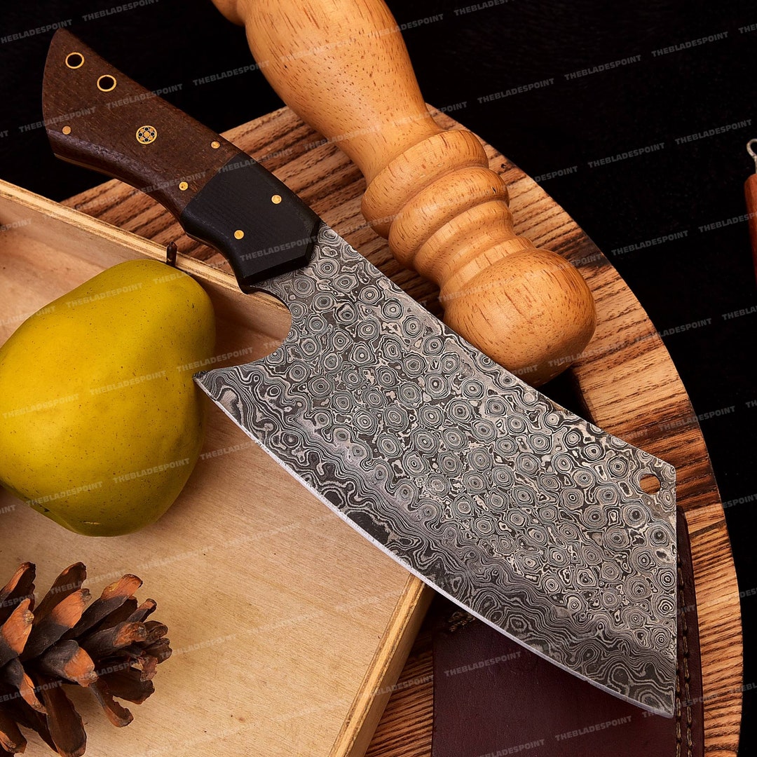 Hand Forged Damascus Steel Chef Cleaver Knife Best BBQ Cleaver Custom ...