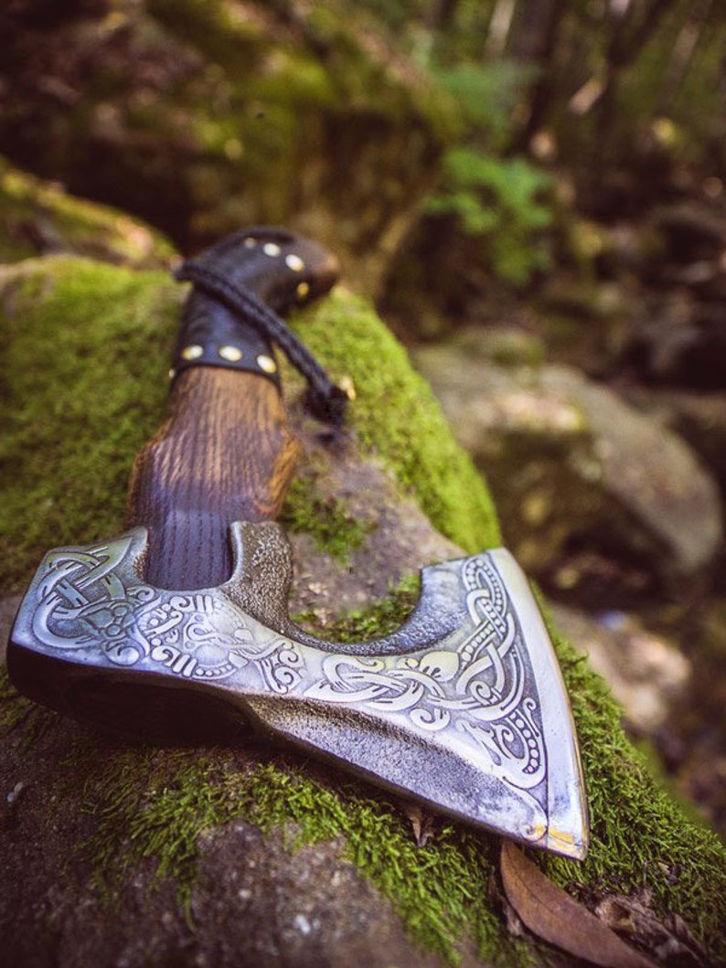 Handmade Forged Viking Axe - RAGNAR Axe, Personalized Hatchet, Bearded ...
