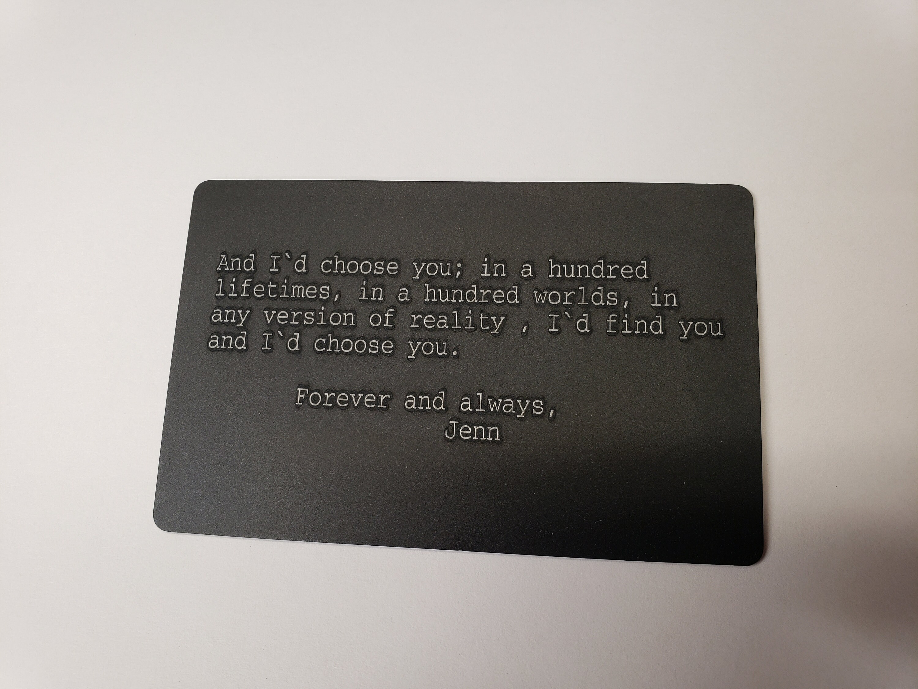 Personalized Wallet Card 85x54mm Laser Engraved Wallet Card | Etsy