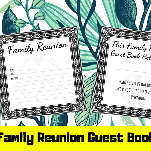 Family Reunion Book Template - Etsy