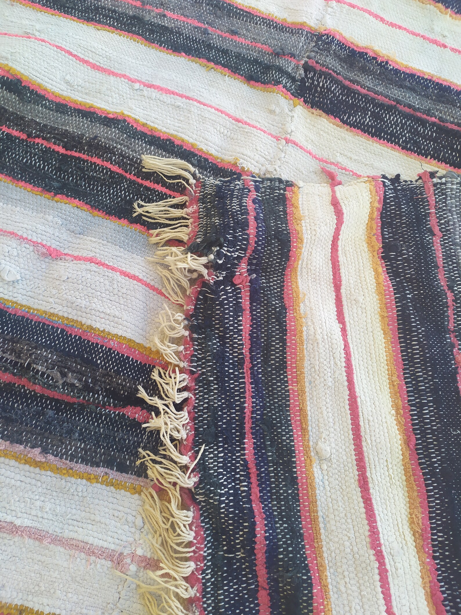 Greek Chindi Area Rug Large Stripped Hand Woven Loom Rug - Etsy