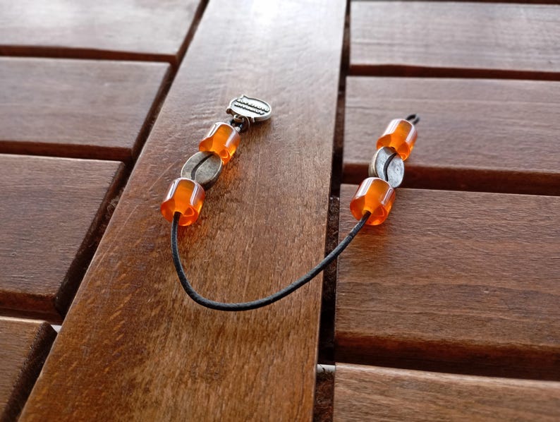 Greek Begleri Toy – Handmade Fidget Worry Beads – Orange Beads With ...