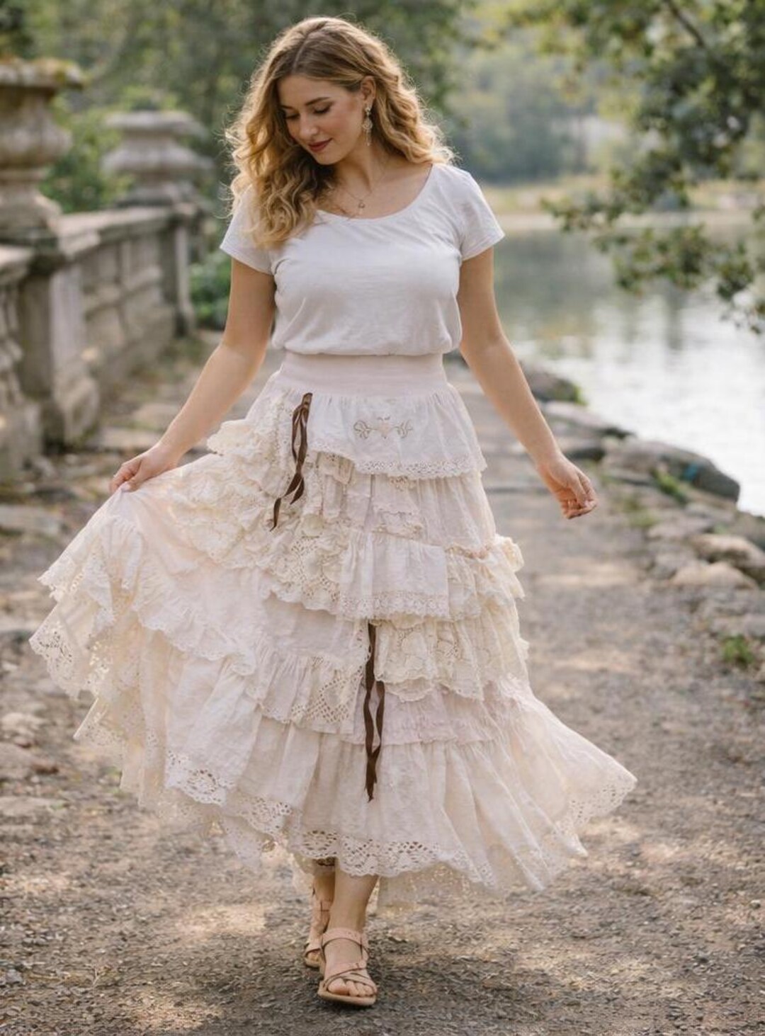 Upcycled Lace Patchwork Skirt – Handmade Boho Victorian Style – One of ...