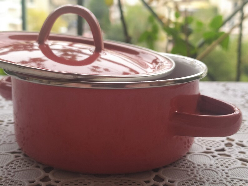 Undersized Enamelled Vintage Tiny Pot Decorative Cooking | Etsy