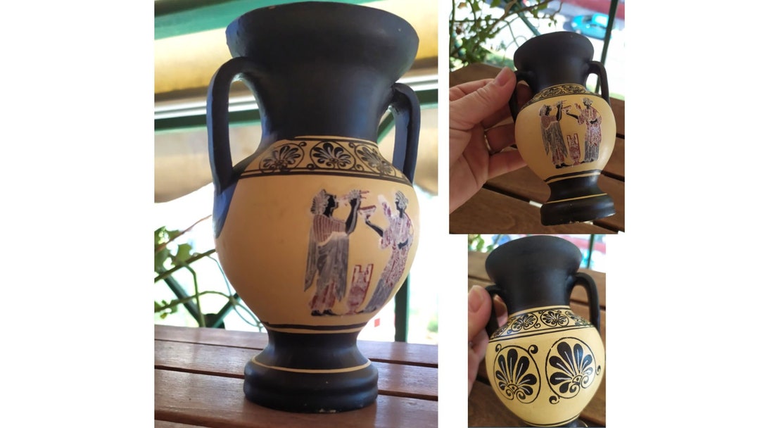 From 90's Decorative Small Greek Vase Clay Pottery Ceramic Ancient ...