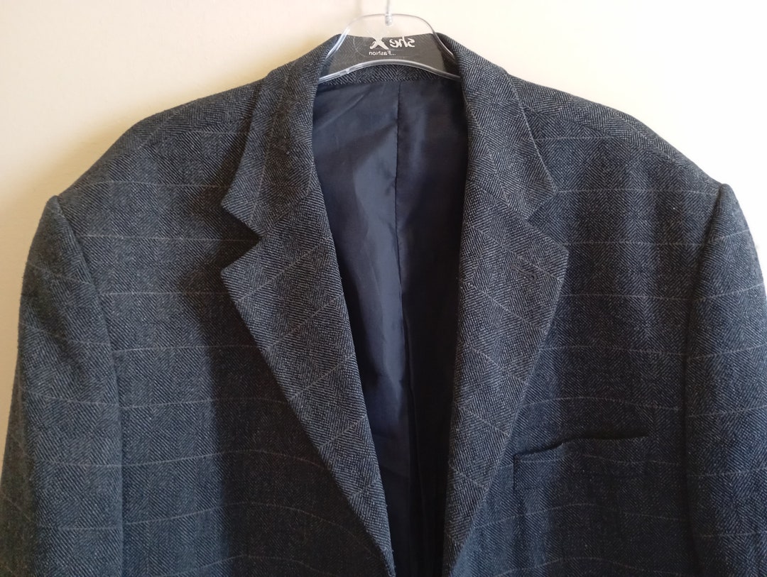 Vintage Plaid Wooly Blazer 00's Classic Soft Wool Suit Coat High ...