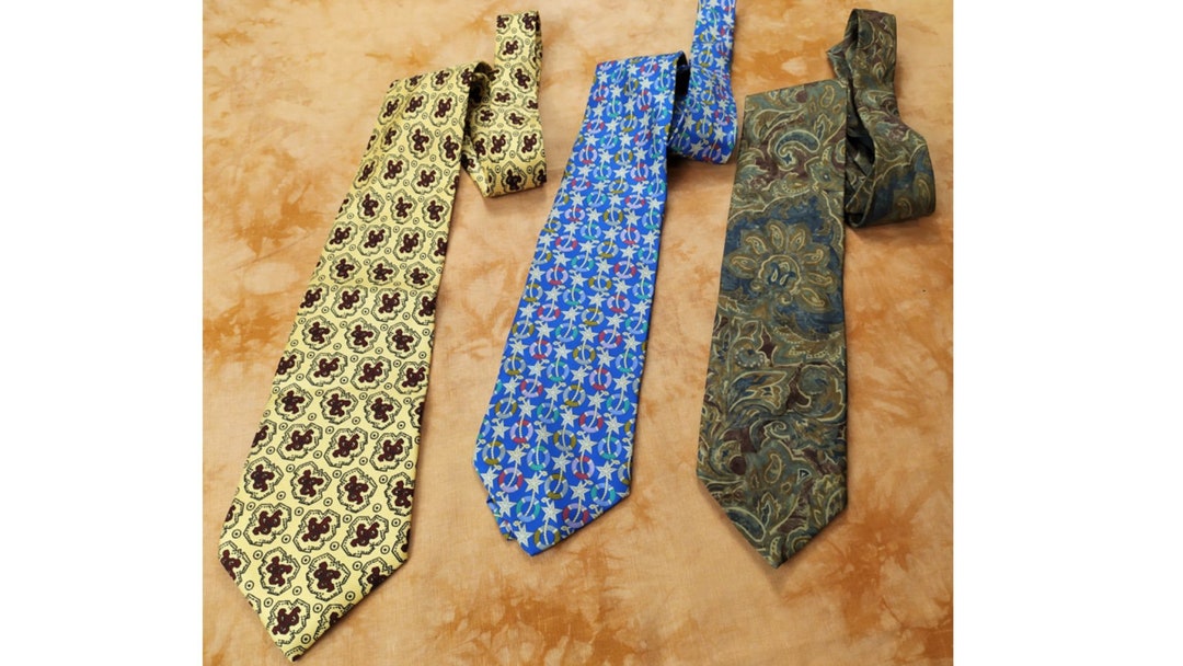 Mens Vintage From 90s Wide Ties Accessories Classic Neckties - Etsy